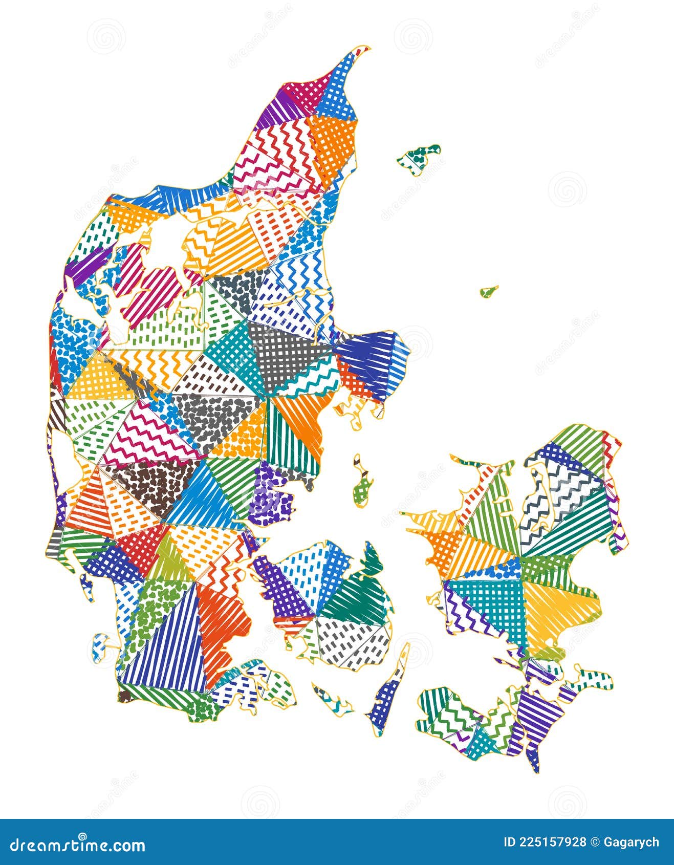 Denmark Hand-drawn Map. Vector Illustration | CartoonDealer.com #134539242