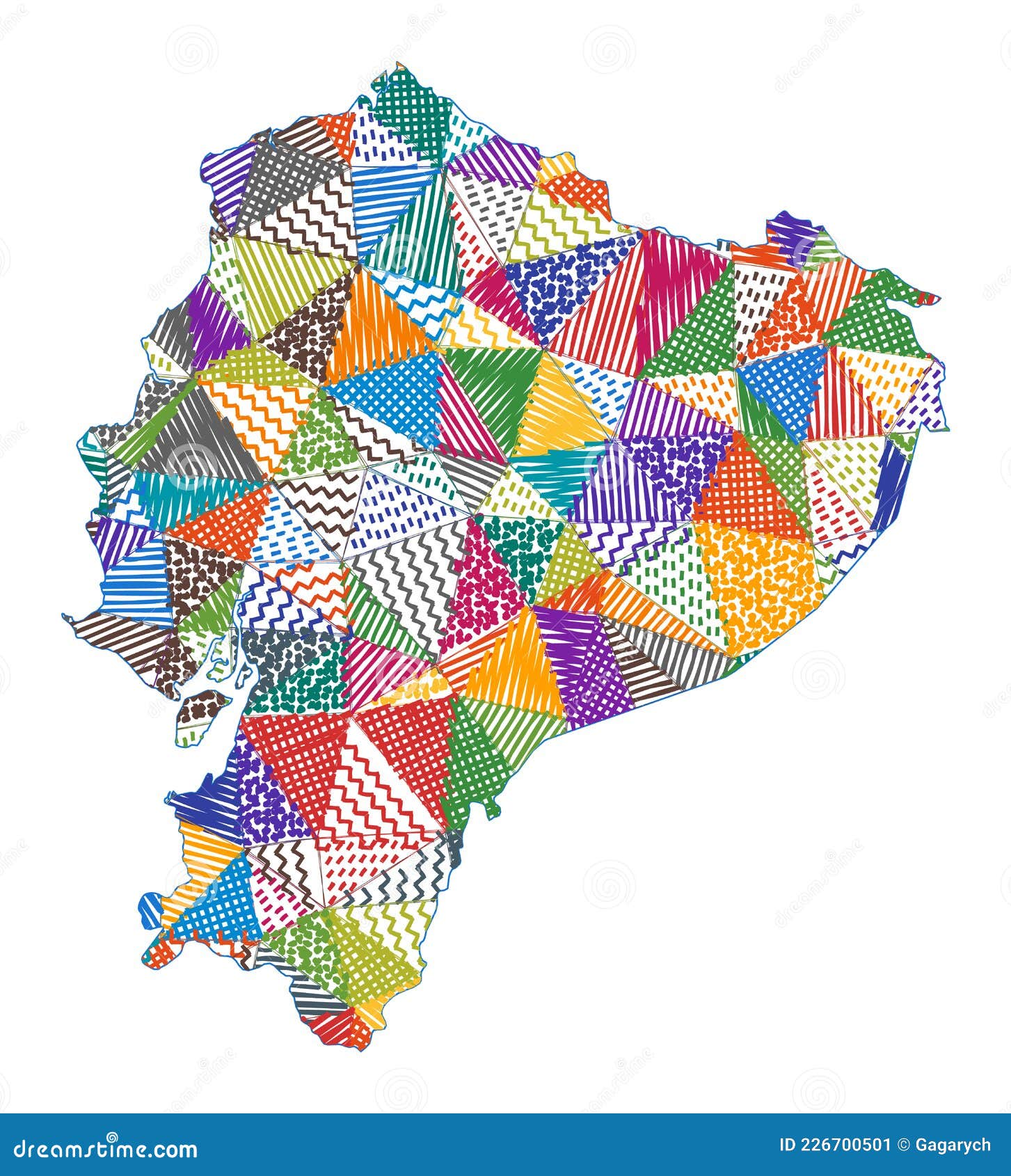 Ecuador Hand-drawn Map. Cartoon Vector | CartoonDealer.com #135047223