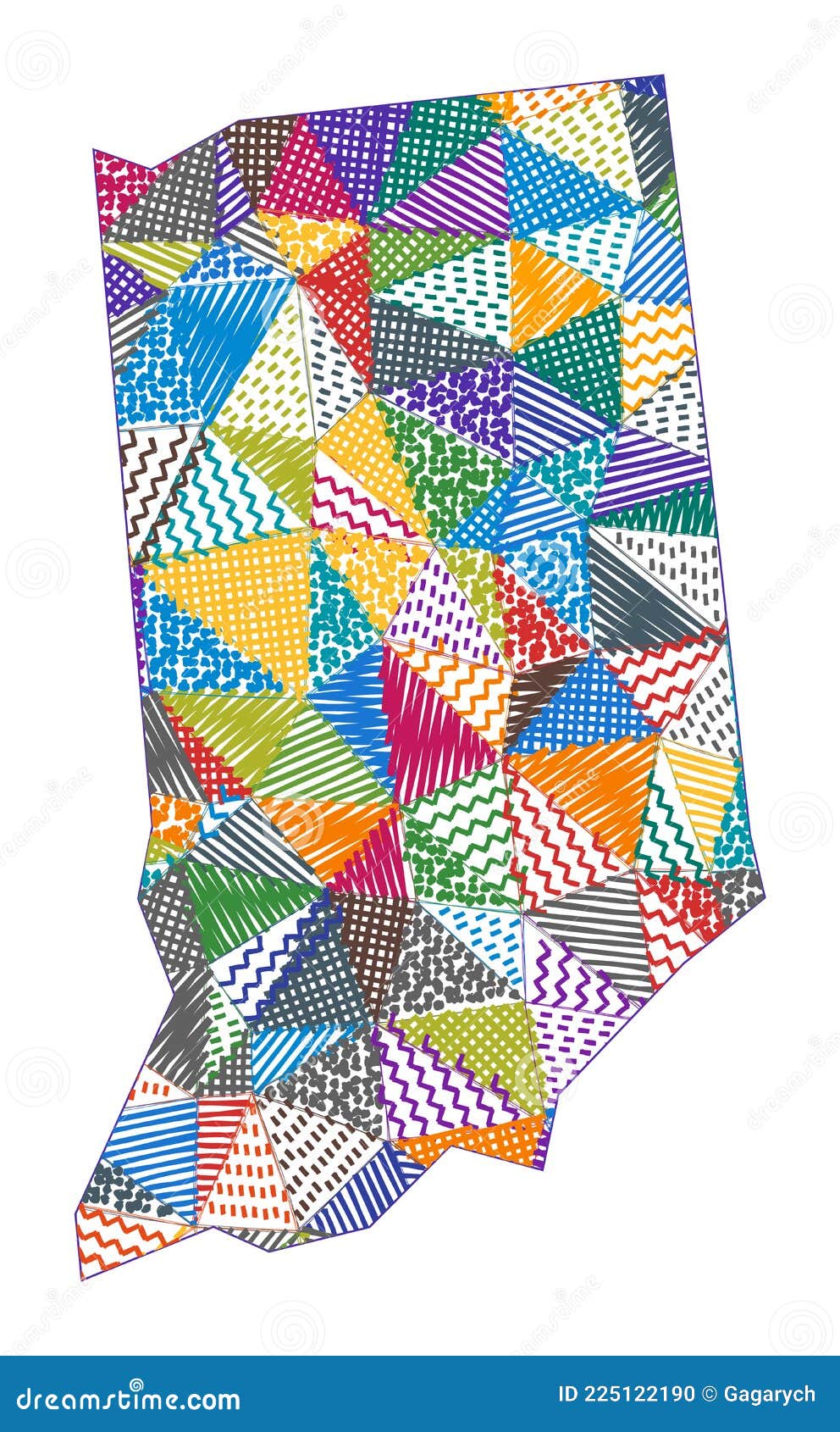 Kid style map of Indiana. stock vector. Illustration of american ...