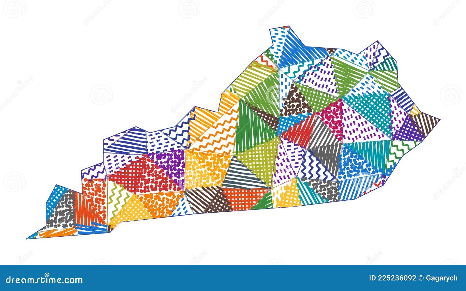 Kid style map of Kentucky. stock vector. Illustration of banner - 225236092