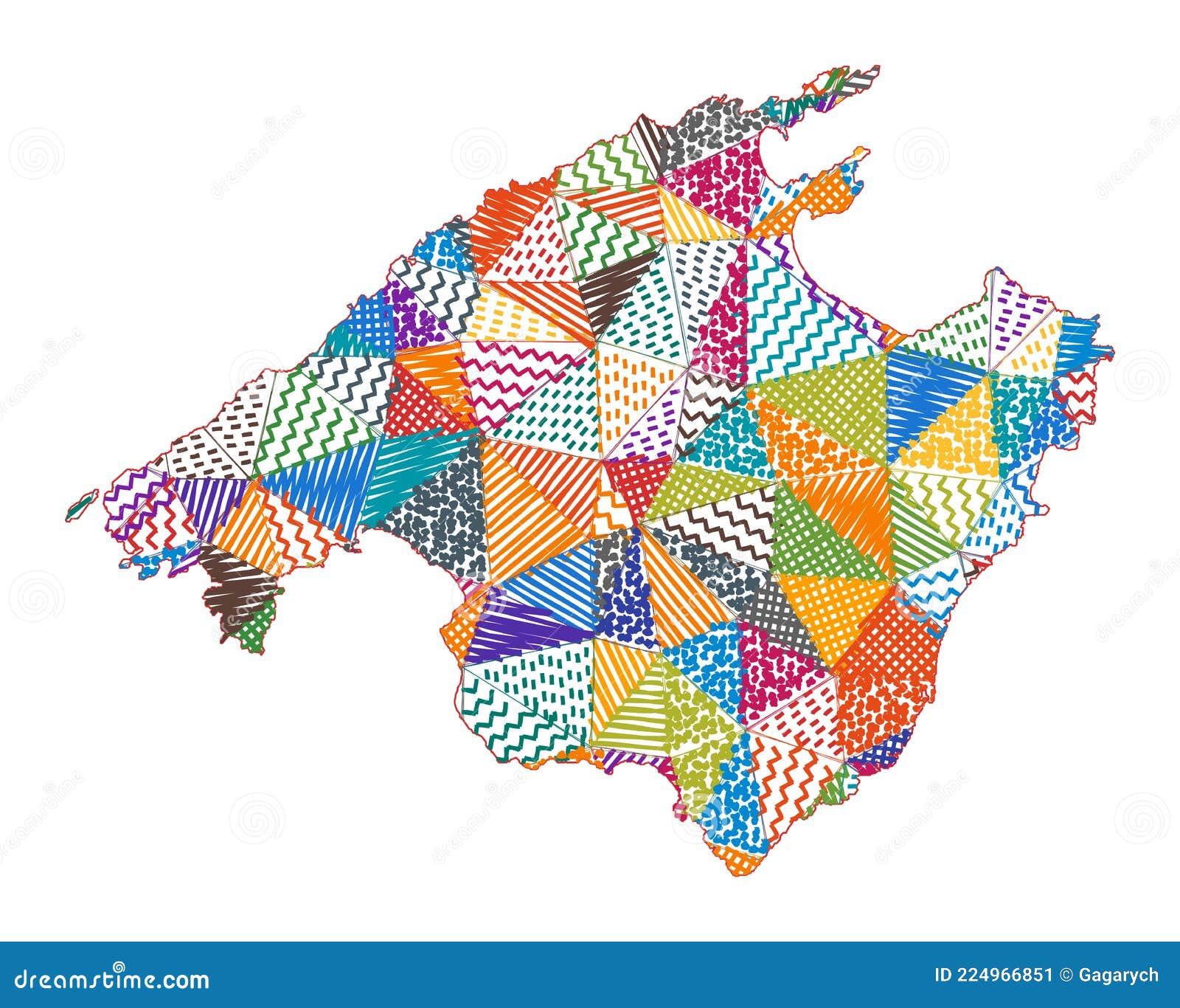 Kid style map of Majorca. stock vector. Illustration of information ...