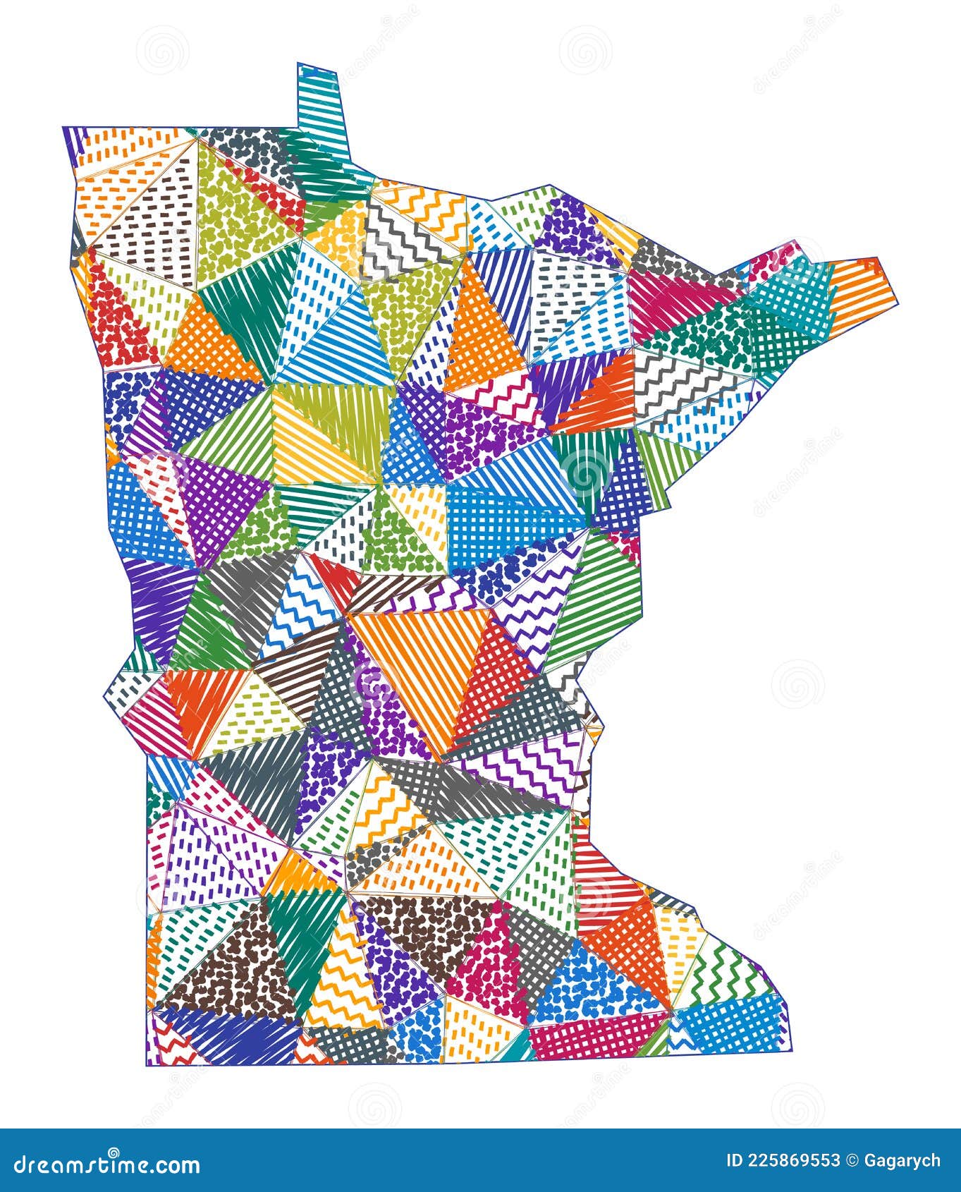 Kid Style Map of Minnesota. Stock Vector - Illustration of element ...