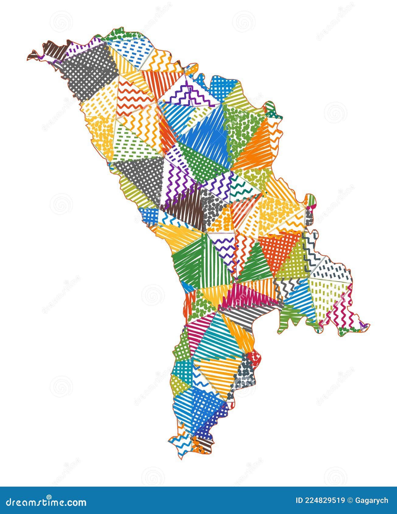 Kid style map of Moldova. stock vector. Illustration of drawn - 224829519