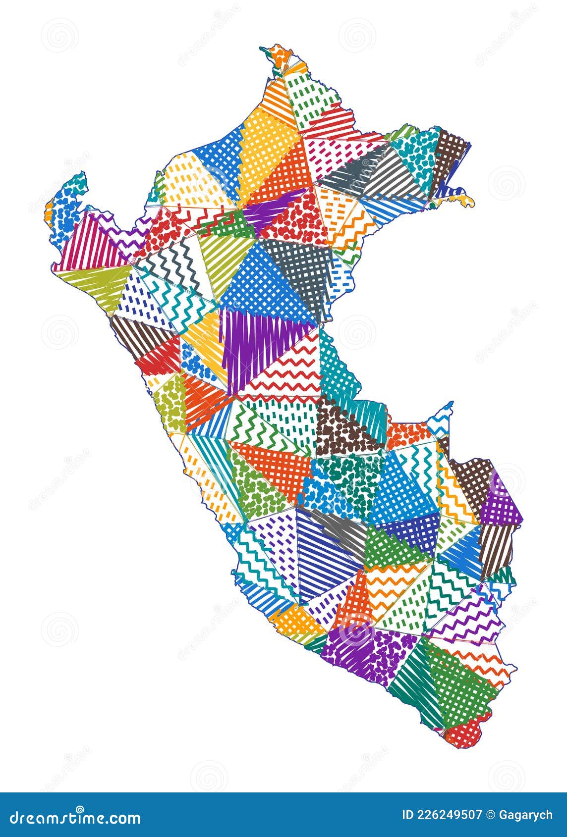 Kid style map of Peru. stock vector. Illustration of element - 226249507