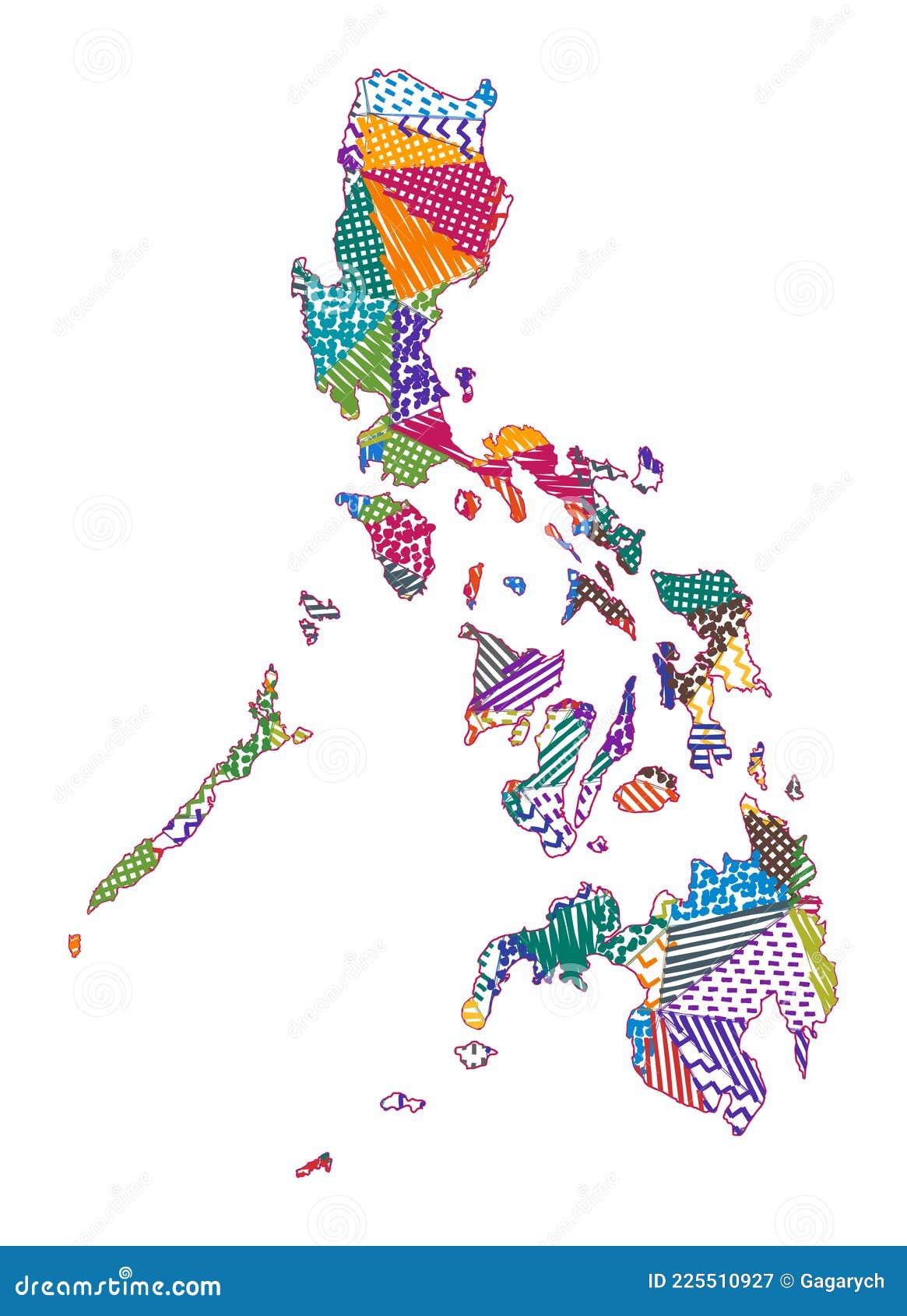 Kid Style Map of Philippines. Stock Vector - Illustration of filipino ...