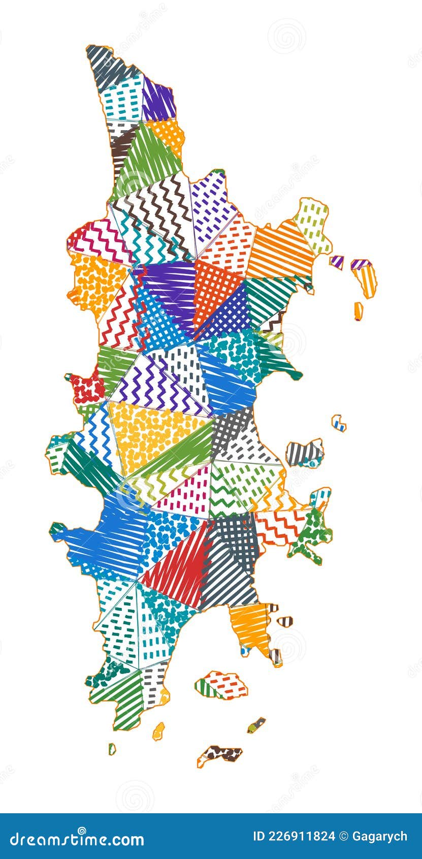 Kid style map of Phuket. stock vector. Illustration of card - 226911824