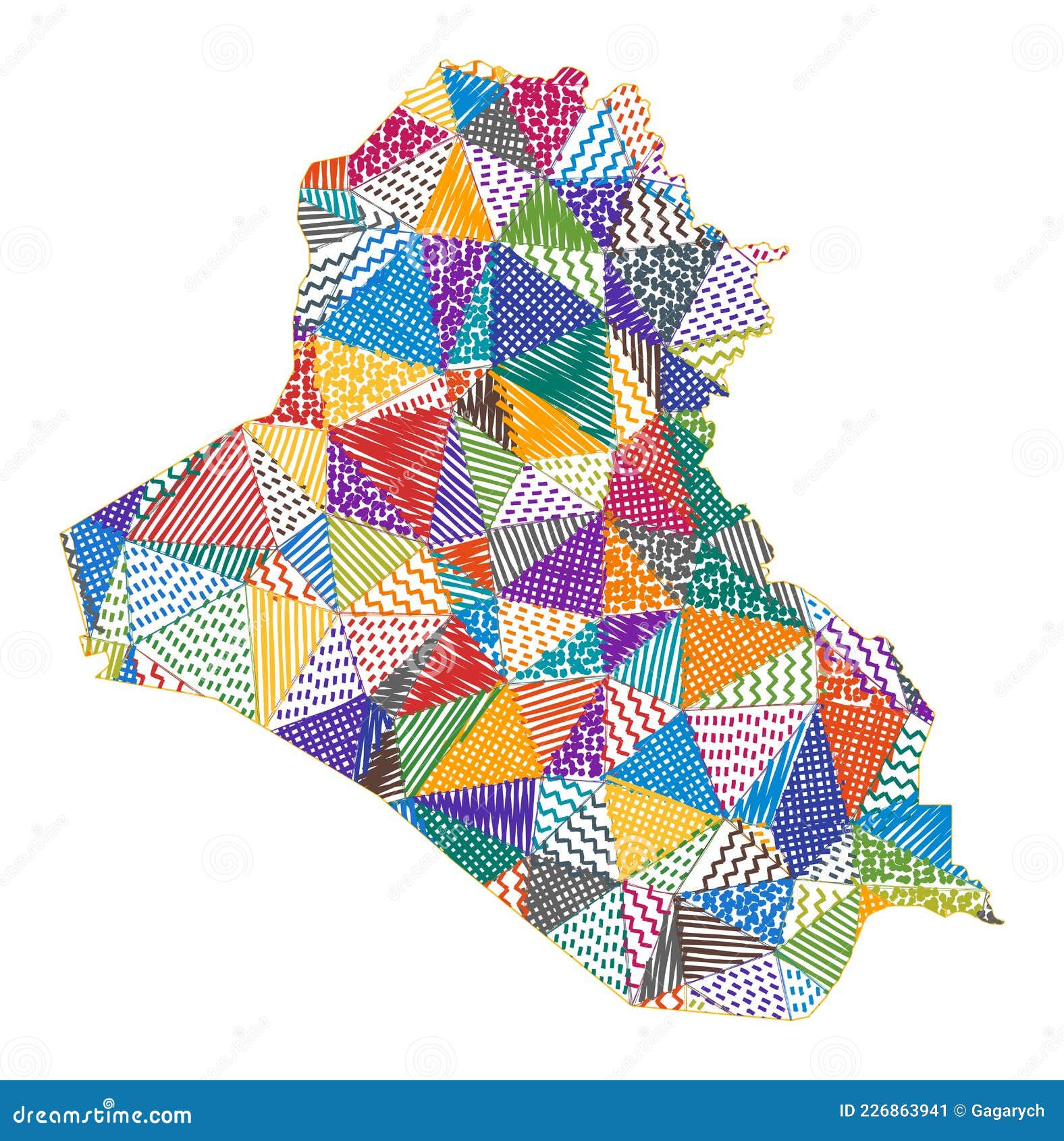 Kid Style Map of Republic of Iraq. Stock Vector - Illustration of ...