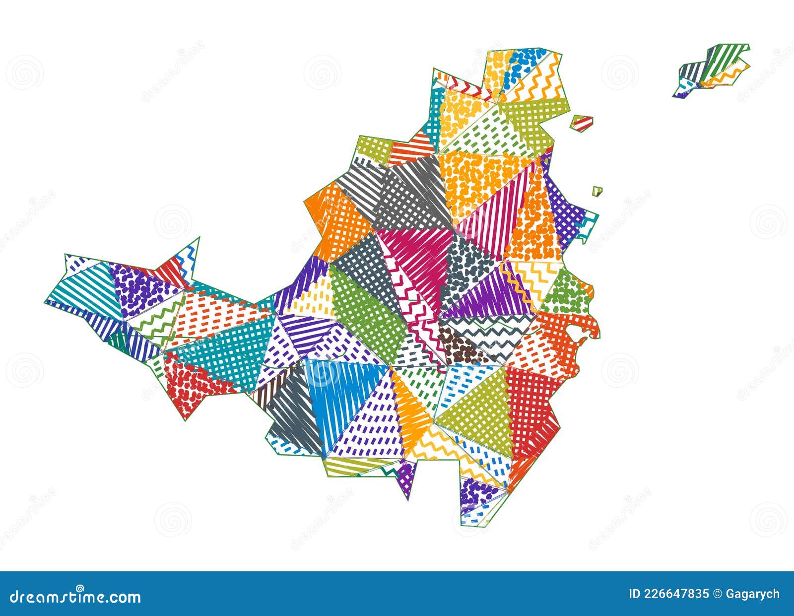 Kid Style Map of Saint Martin . Stock Vector - Illustration of drawn ...