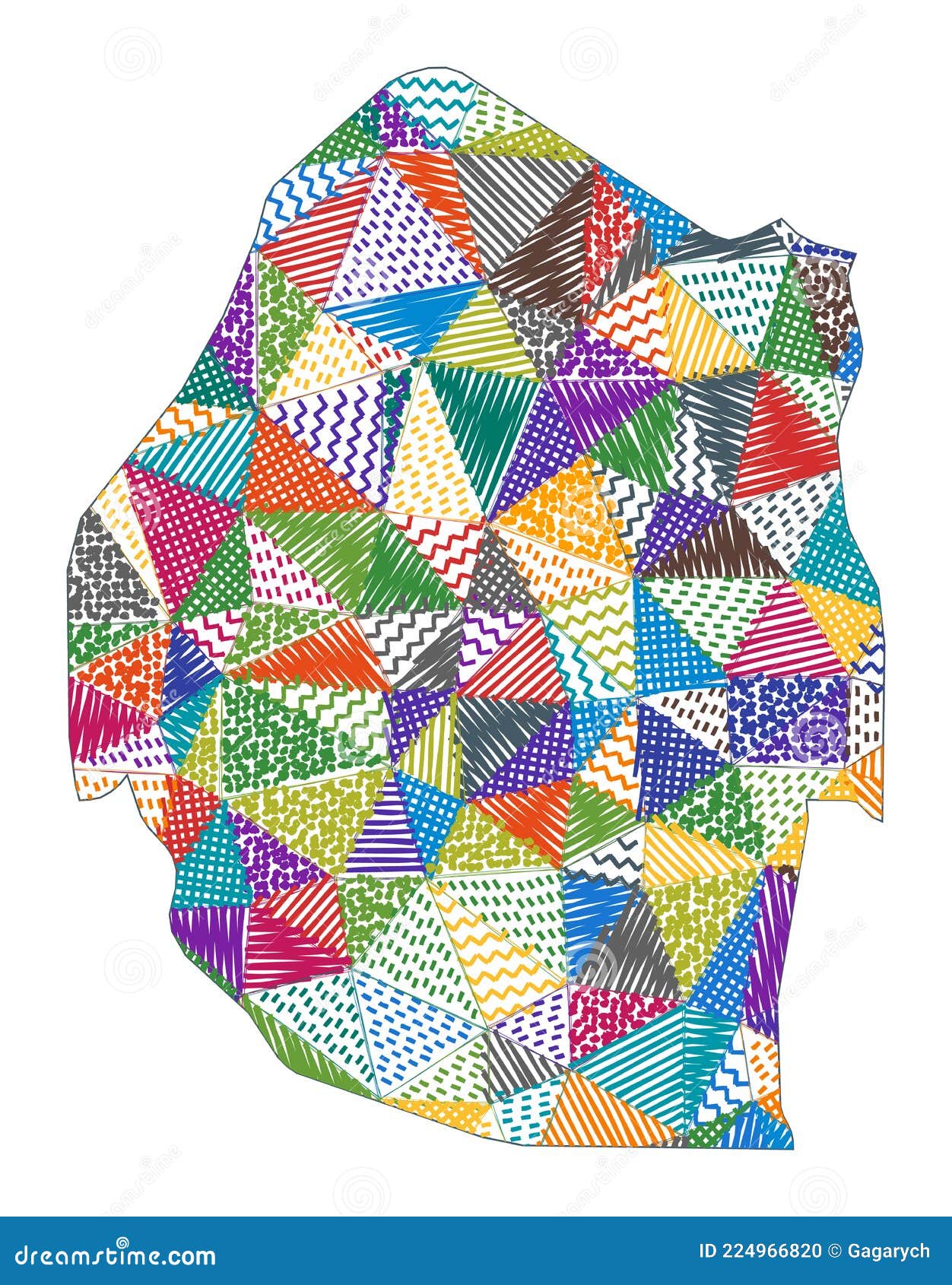 Kid Style Map of Swaziland. Stock Vector - Illustration of line ...