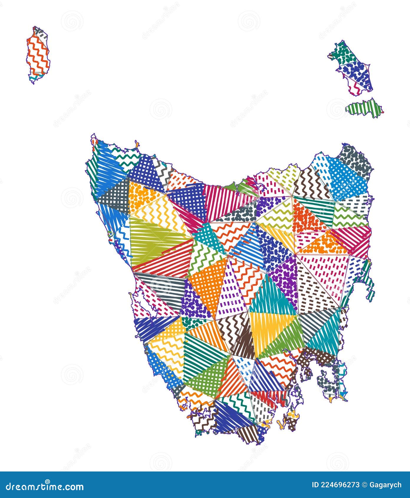 Kid style map of Tasmania. stock vector. Illustration of graphic ...