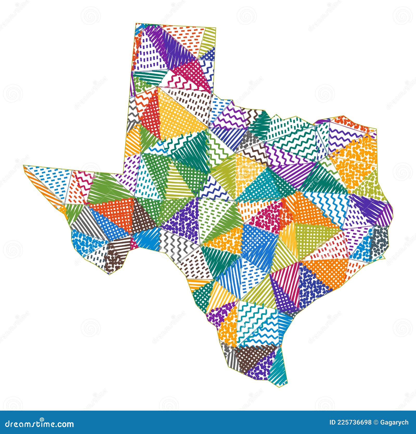 Kid style map of Texas. stock vector. Illustration of banner - 225736698