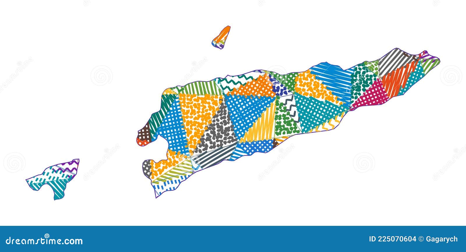 Kid Style Map of Timor-Leste. Stock Vector - Illustration of element ...