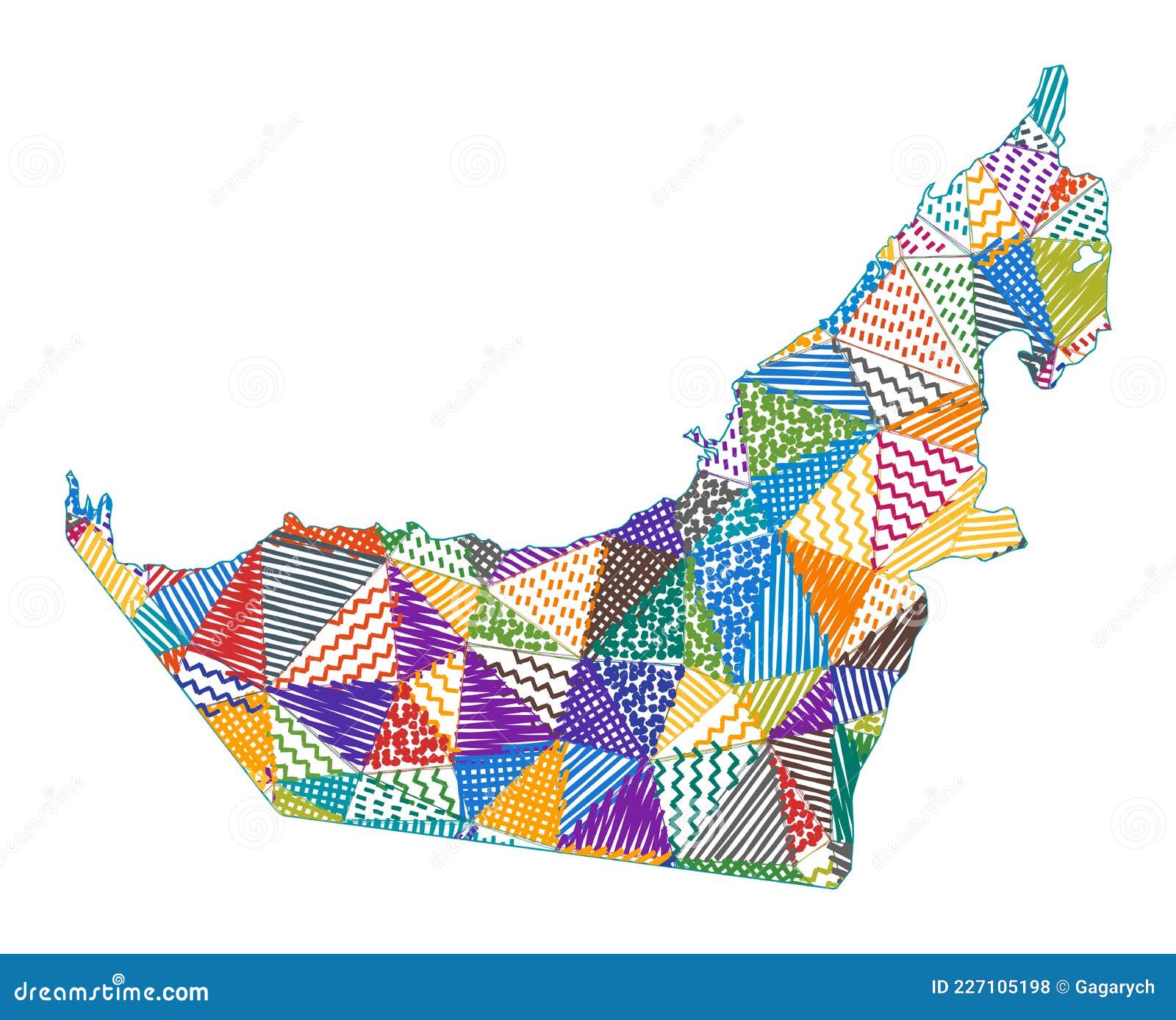 Kid style map of UAE. stock vector. Illustration of drawn - 227105198