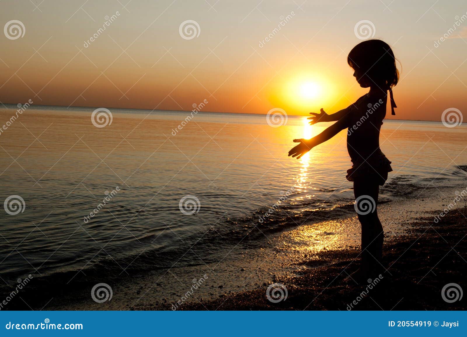Kid on sunset beach stock image. Image of cheerful, ocean - 20554919