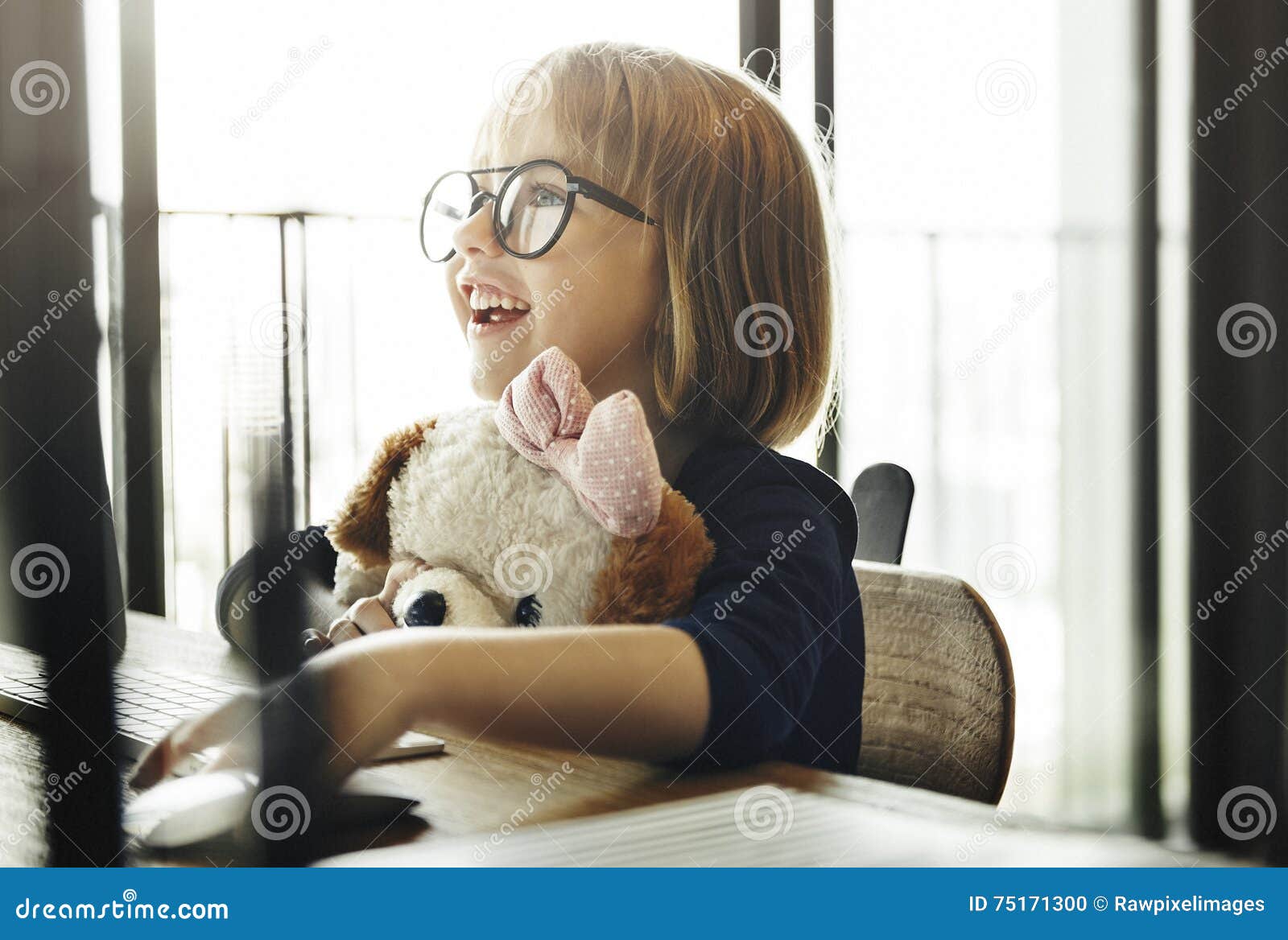 Kid Surfing Computer Internet Lifestyle Concept Stock Photo - Image of ...