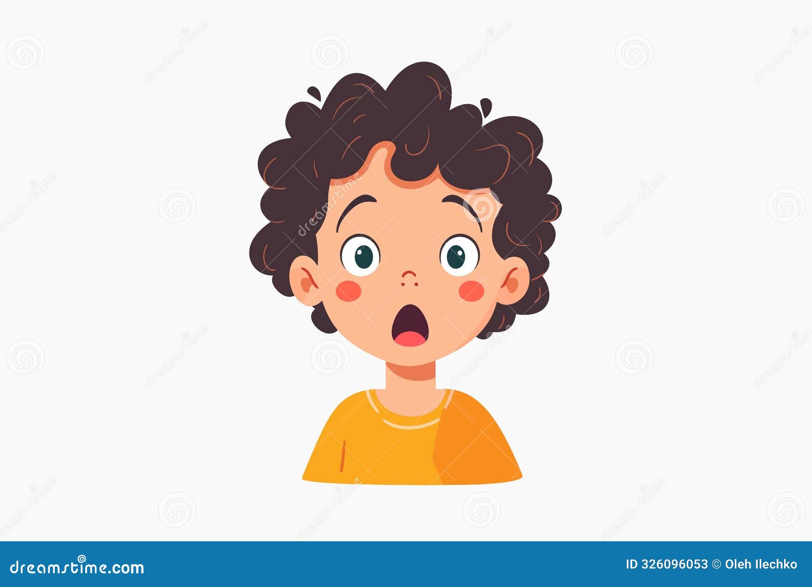 Kid with Surprised Expression Isolated Vector Style Stock Vector ...
