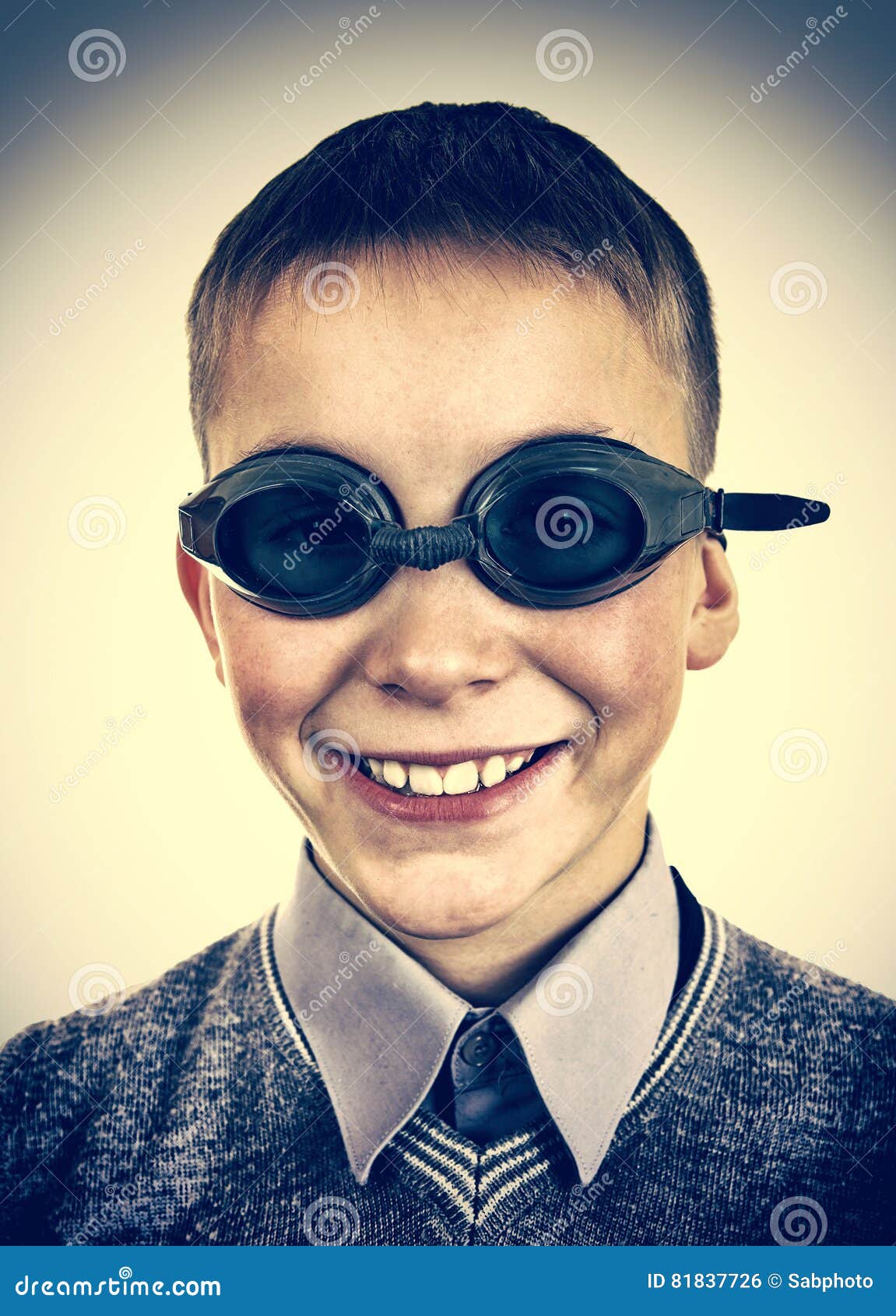 Kid in Swimming Goggles stock photo. Image of closeup - 81837726