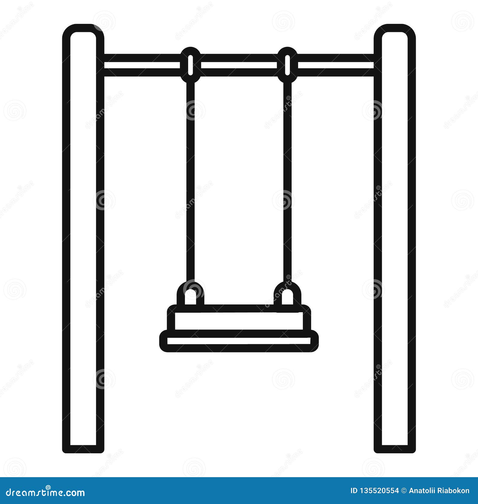 Kid Swing Icon, Outline Style Stock Vector - Illustration of friendship ...