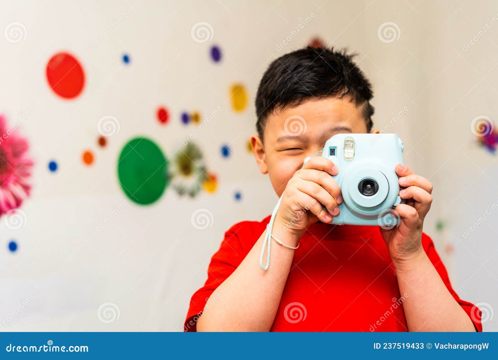 Kid Take Picture by Camera Shoot Stock Image - Image of nostalgia ...