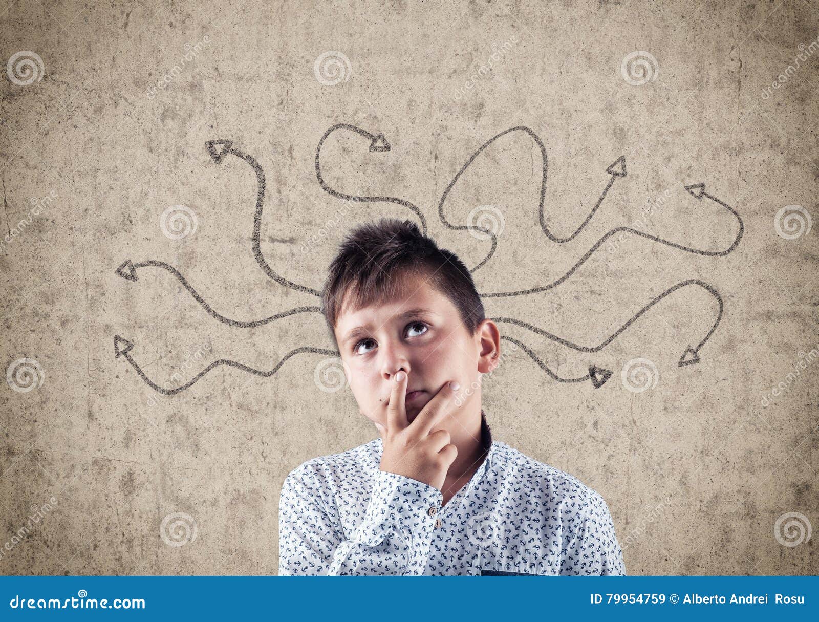 The kid thinker stock image. Image of draw, plan, achievement - 79954759