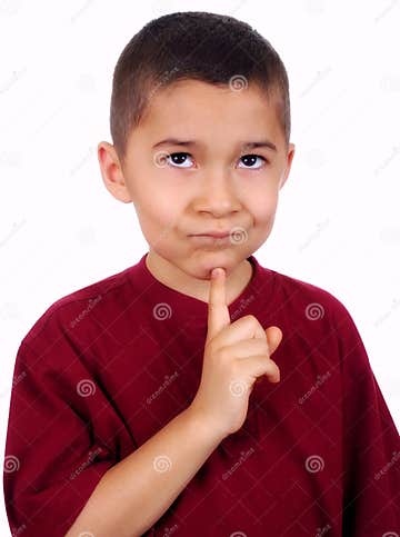 Kid thinking stock photo. Image of decision, doubt, shot - 18947188