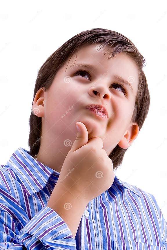 Kid thinking stock image. Image of fight, isolated, joke - 700279