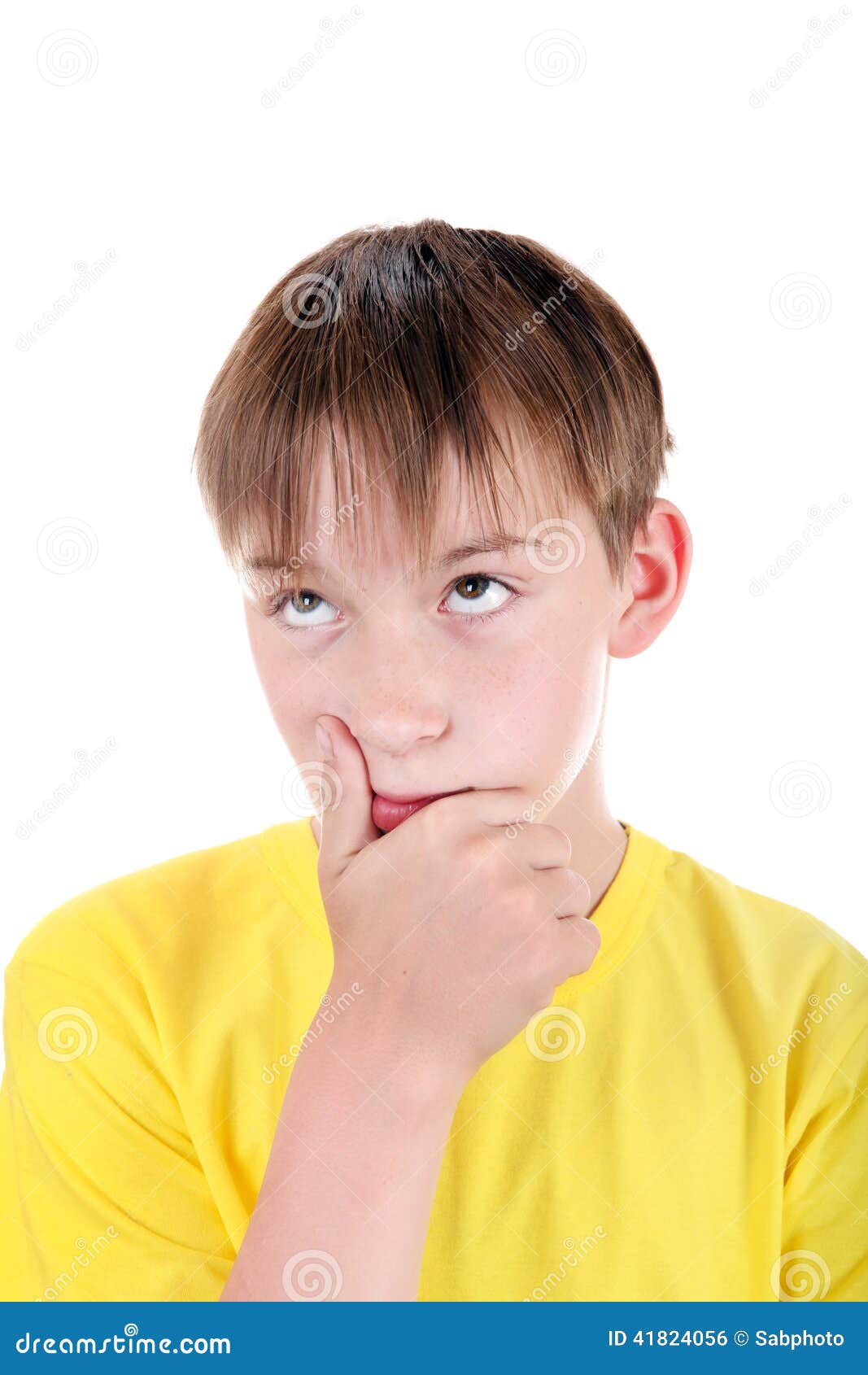 Kid thinking stock photo. Image of compute, face, teen - 41824056