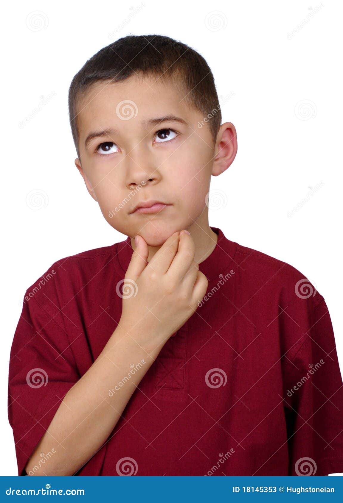 Kid thinking looking up stock image. Image of vertical - 18145353