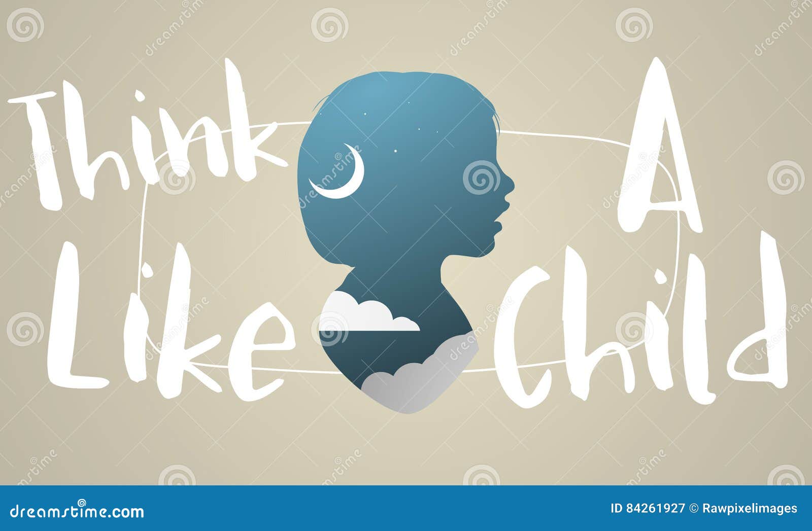 Kid Thought Pure Positive Design Concept Stock Illustration ...