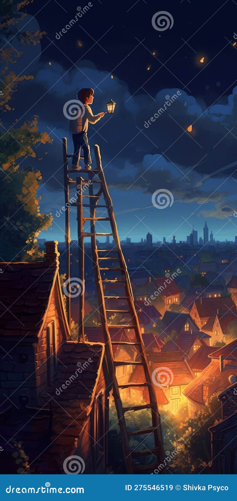 Miracle Ladder That Leads To Success High In The Sky, To Symbolize That ...