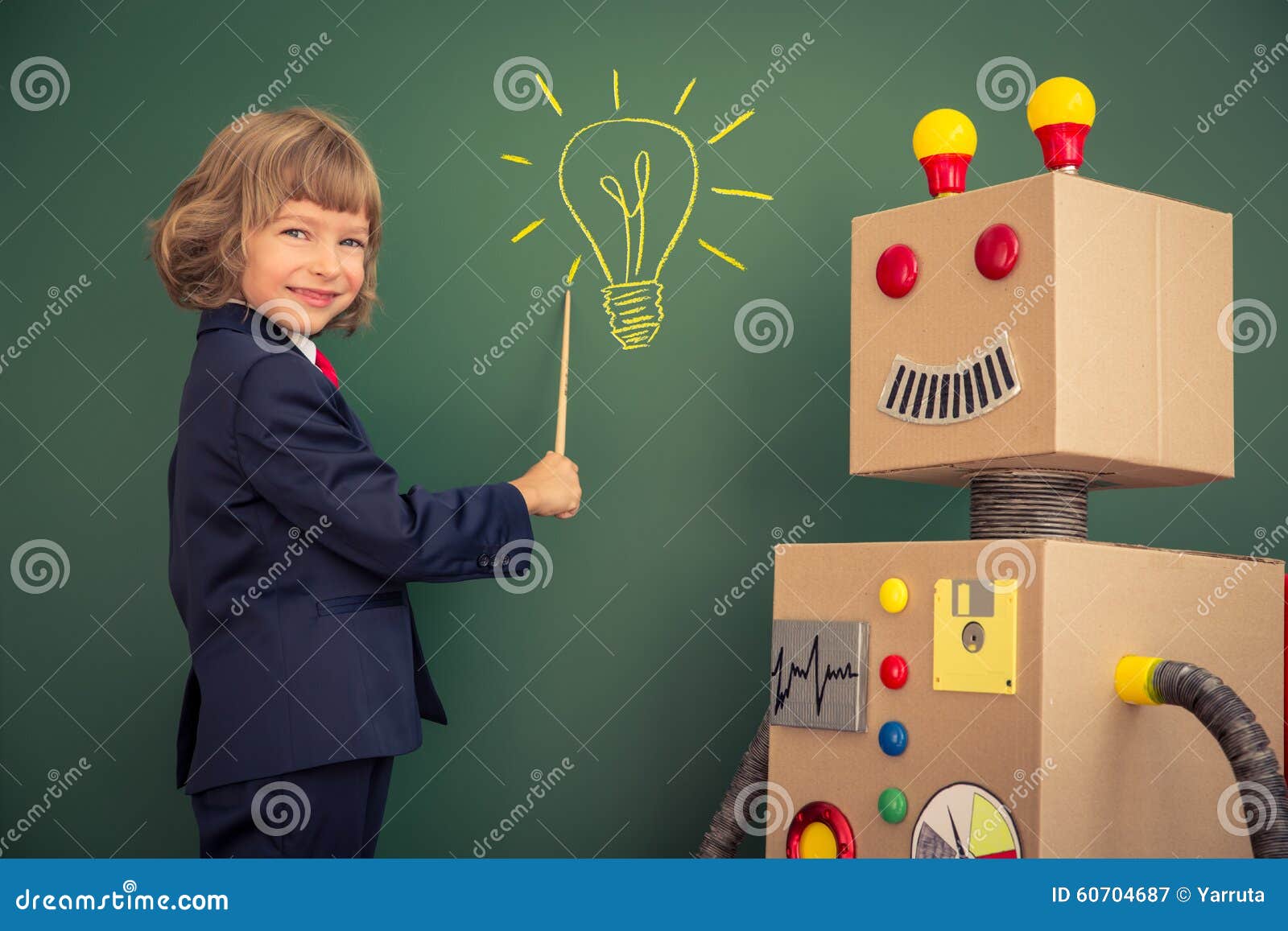 Kid with Toy Robot in School Stock Image - Image of nerd, geek: 60704687