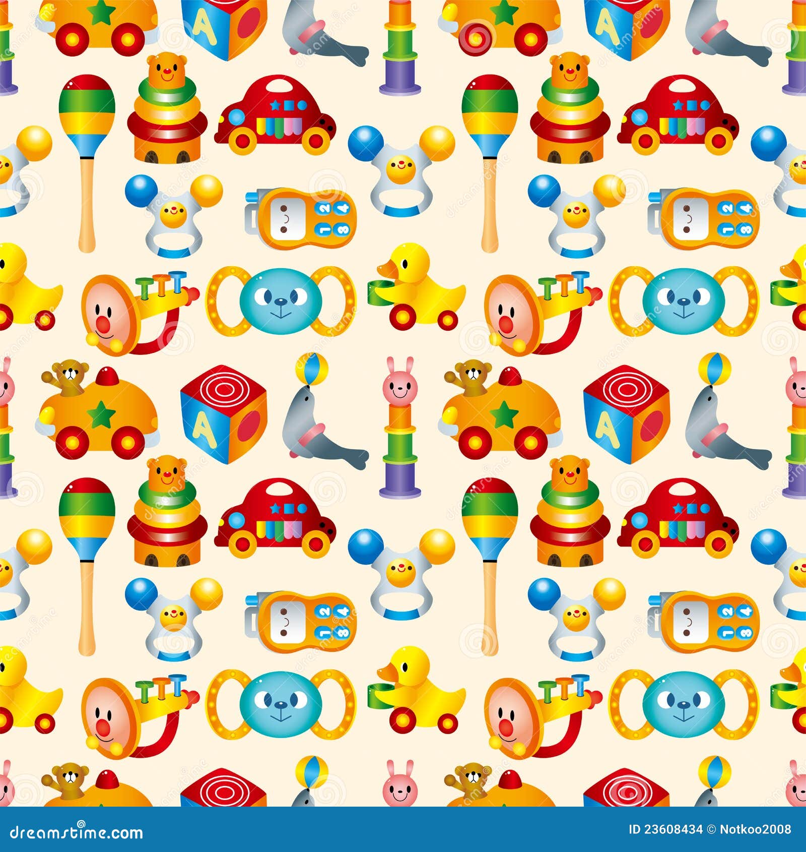 Kid toy seamless pattern stock vector. Illustration of comic - 23608434
