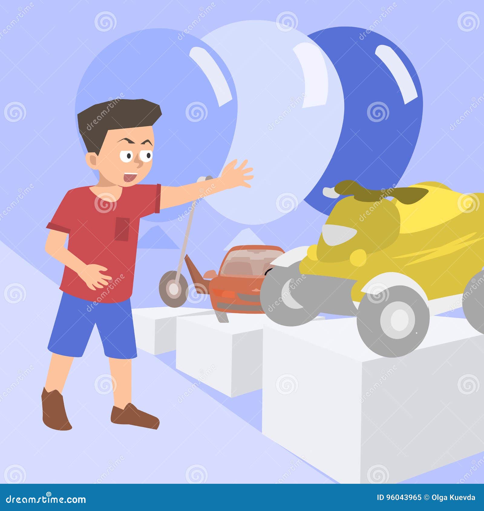 Kid at Toy Store Vector Cartoon Stock Vector - Illustration of admire ...