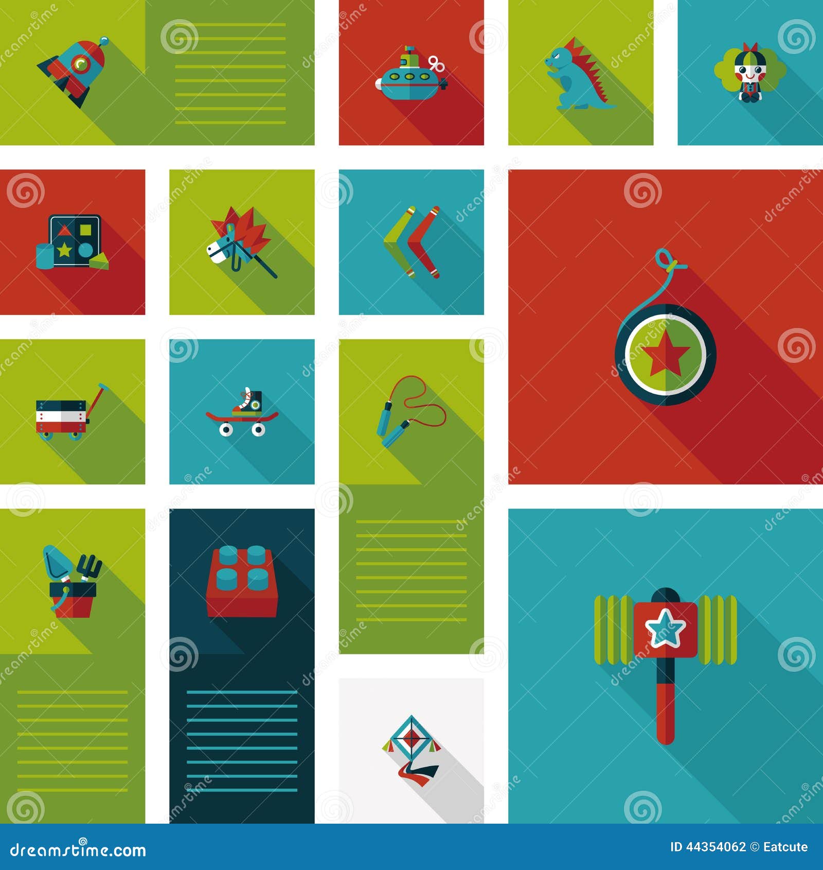 Kid Toys Flat App Ui Background,eps10 Stock Vector - Illustration of ...