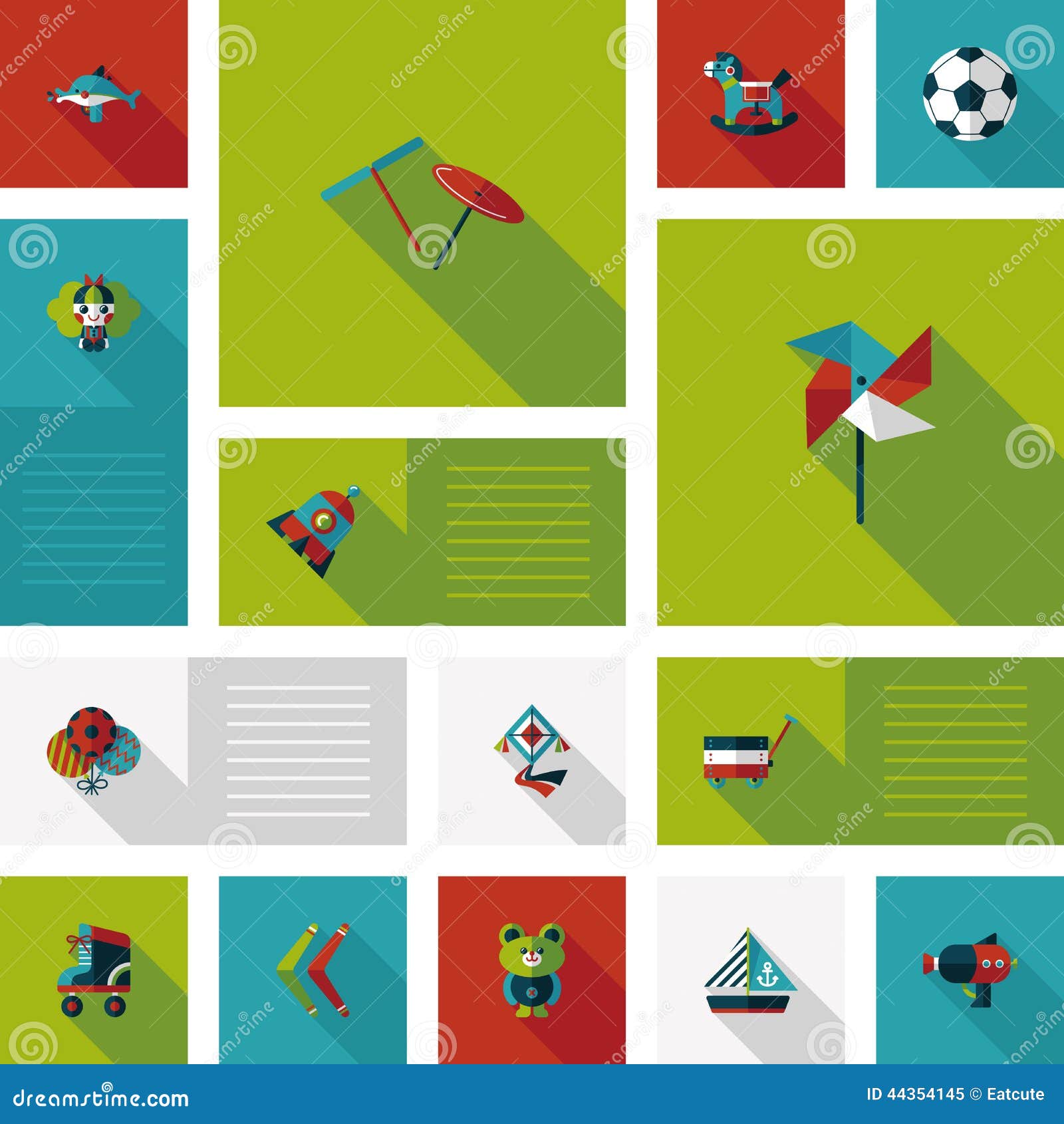 Kid Toys Flat App Ui Background,eps10 Stock Vector - Illustration of ...