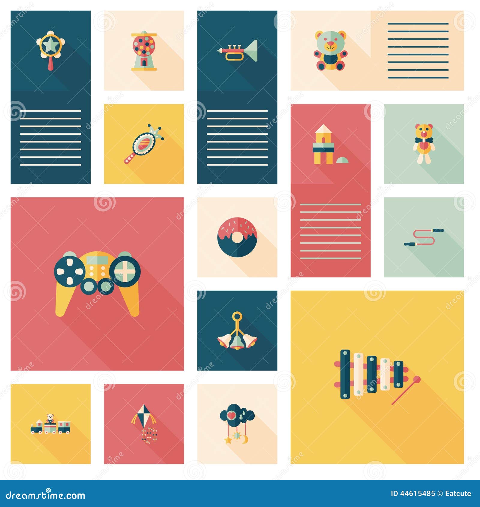 Kid Toys Flat App Ui Background,eps10 Stock Vector - Illustration of ...