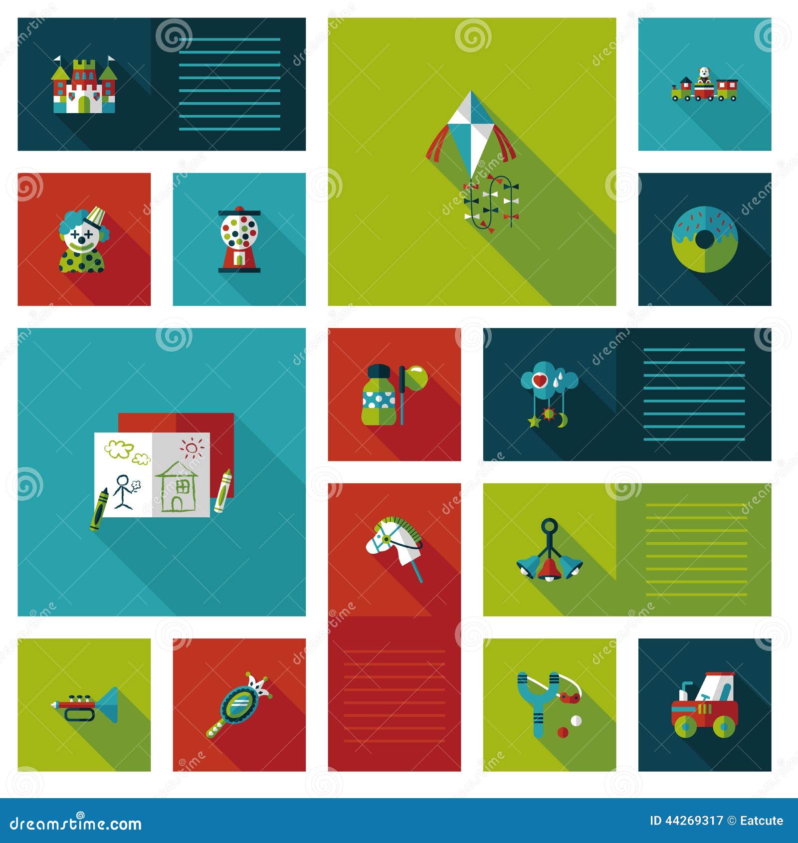 Kid Toys Flat Ui Background Eps10 Stock Illustrations – 66 Kid Toys ...