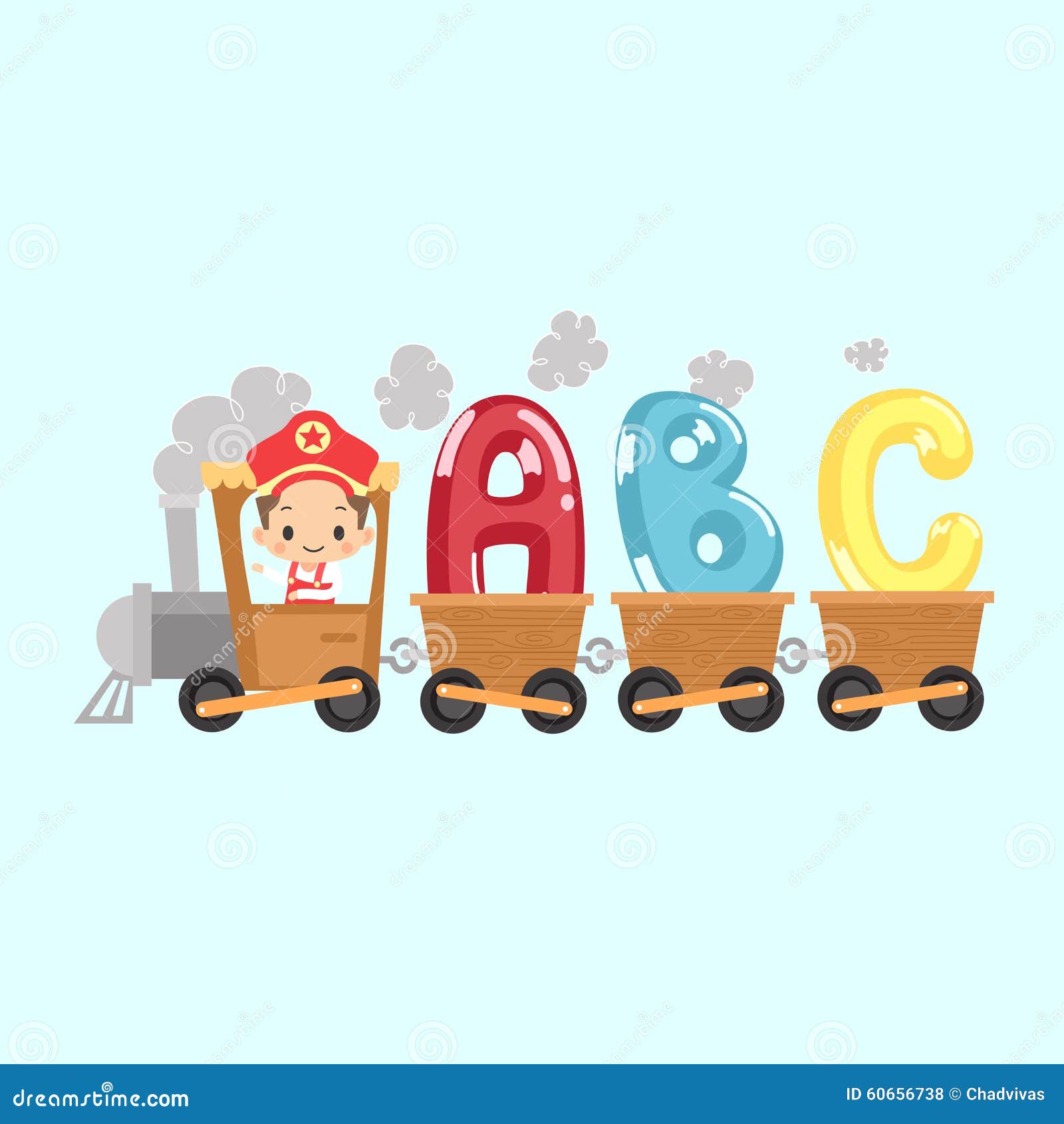 Kid Train with ABC stock vector. Illustration of learn - 60656738