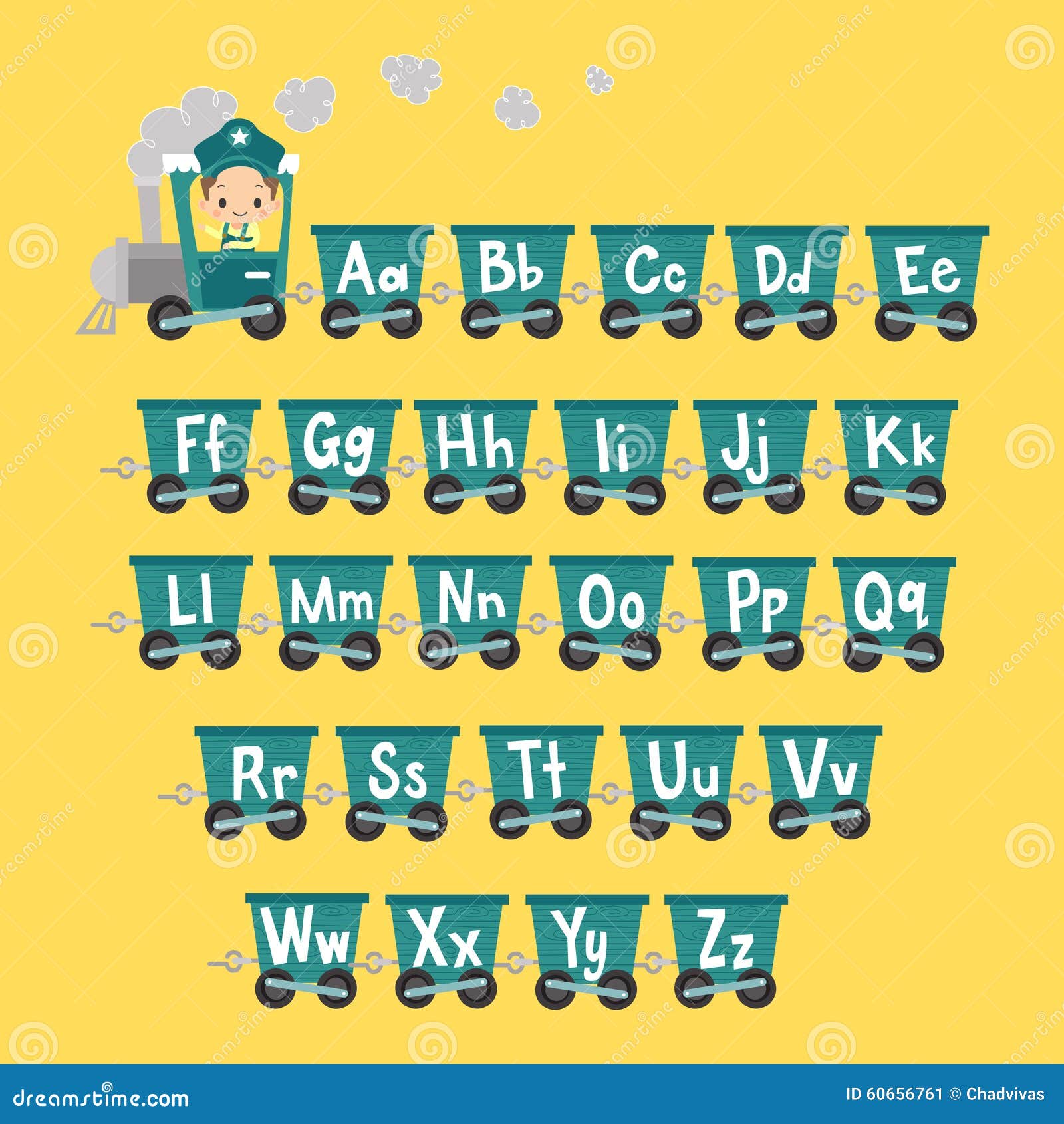 Kid Train with Alphabet stock vector. Illustration of learning - 60656761