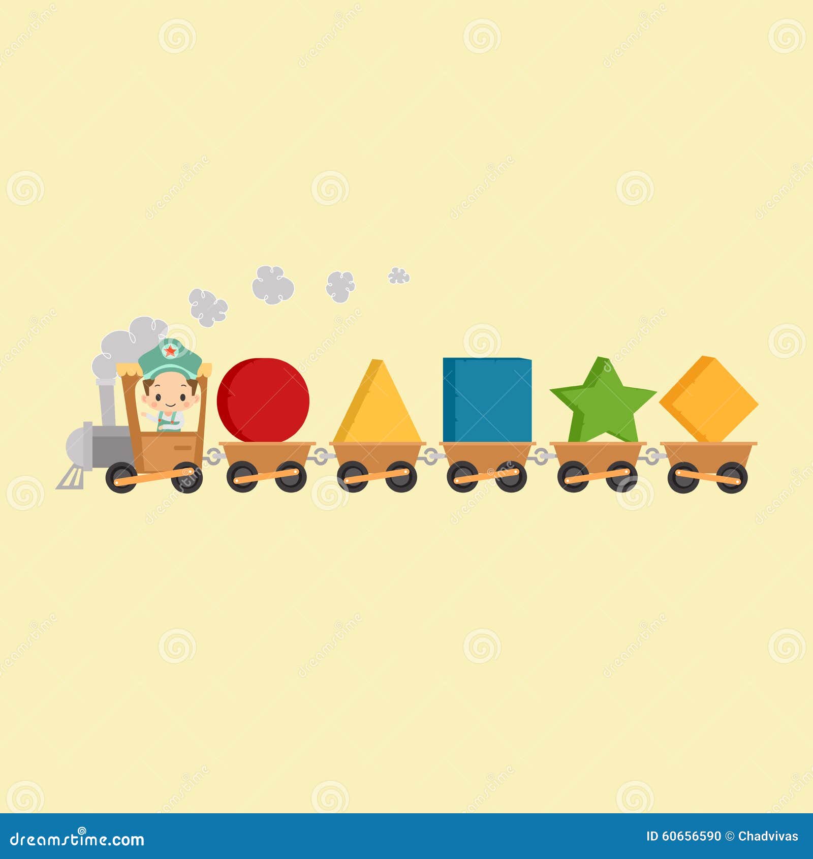 Kid Train with Shapes stock vector. Illustration of diamond - 60656590