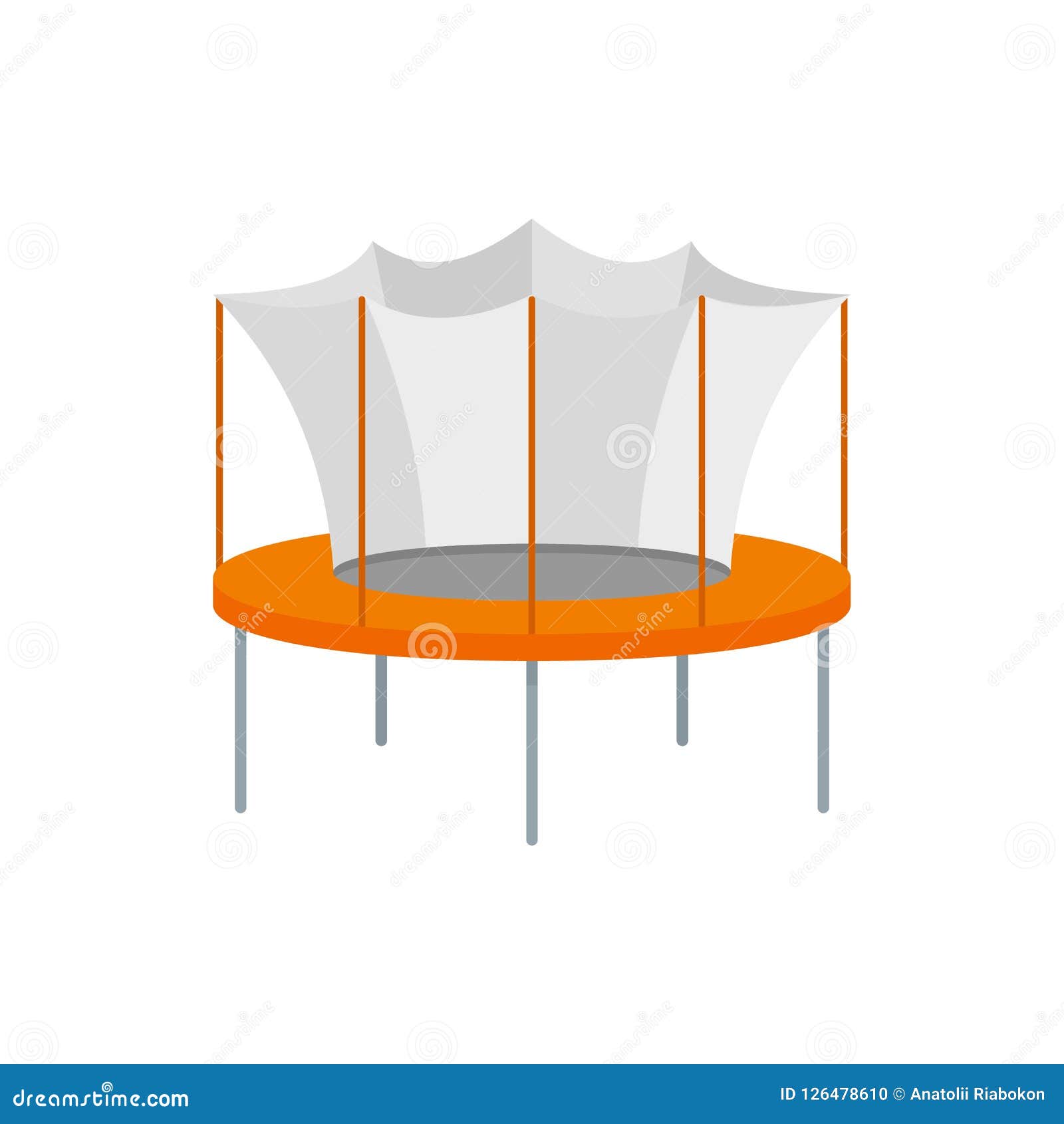 Kid Trampoline Icon, Flat Style Stock Vector - Illustration of family ...