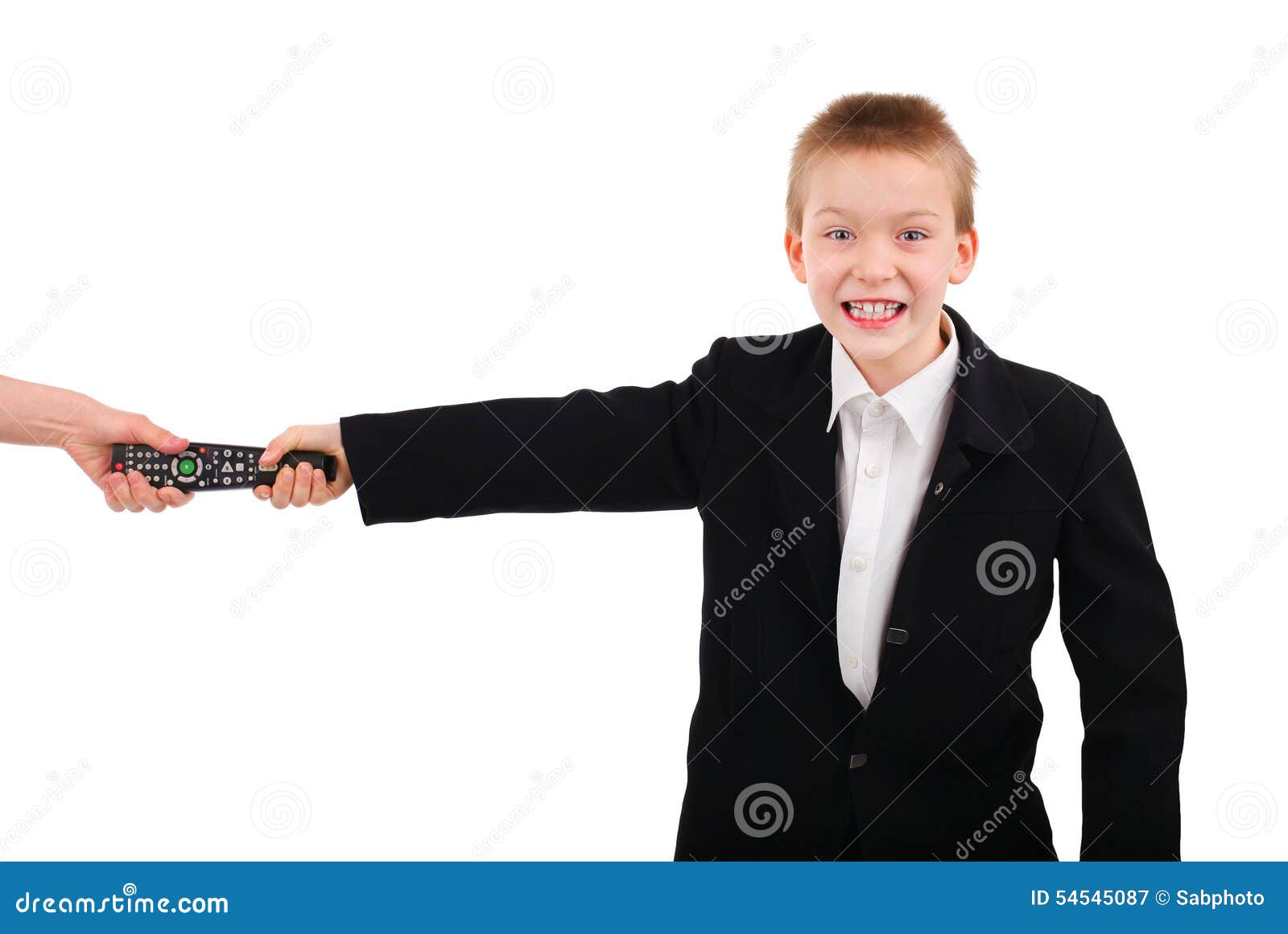 Kid with TV Set Remote Control Stock Image - Image of teen, face: 54545087