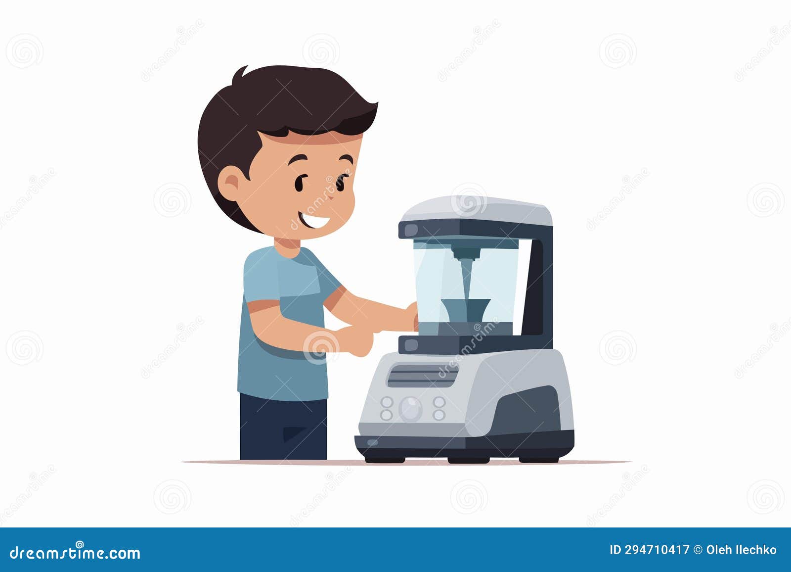 Kid Using Blender Vector Flat Minimalistic Isolated Vector Style ...