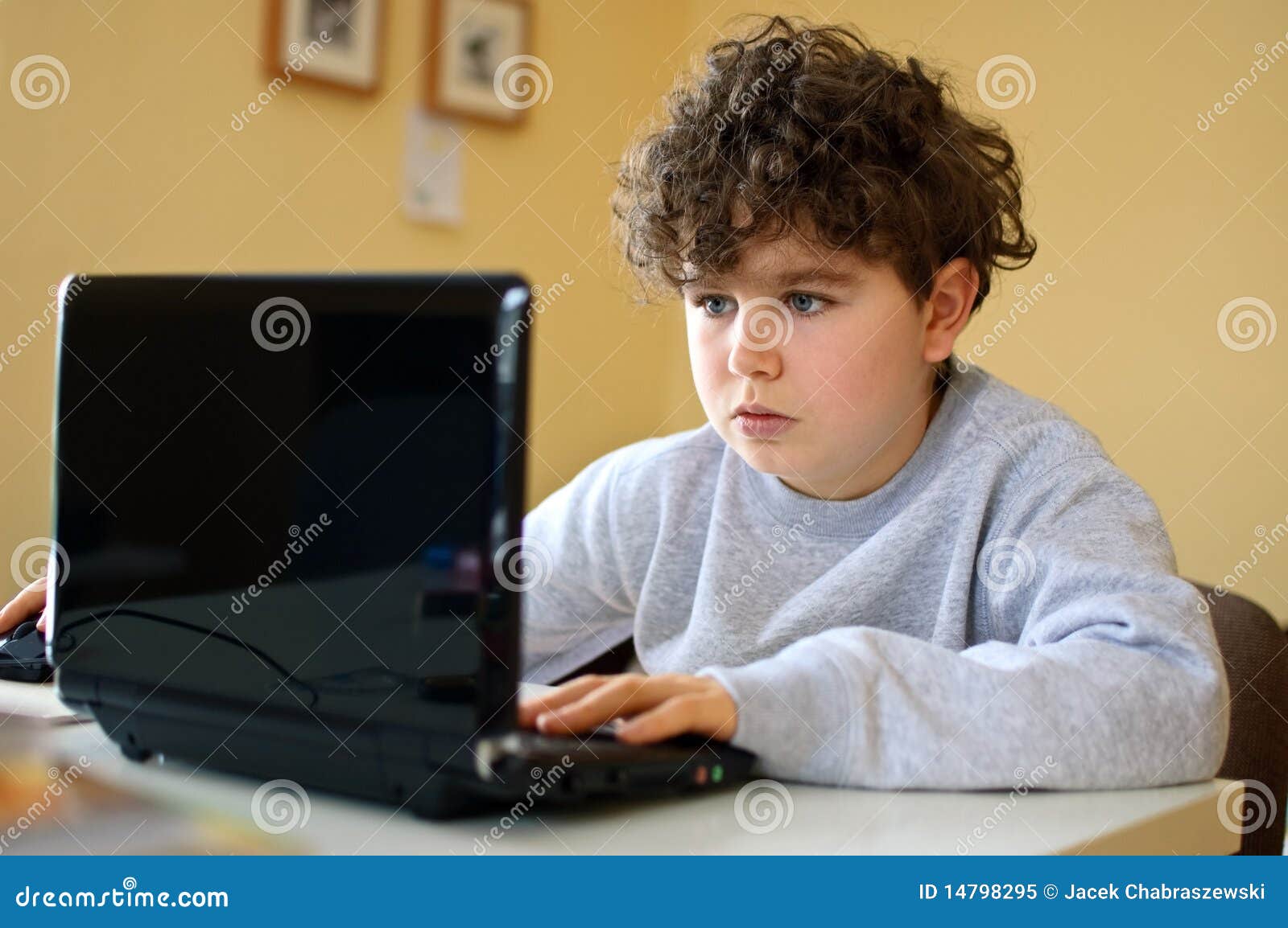 Kid using computer stock image. Image of children, computer - 14798295
