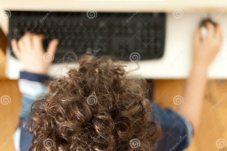 Kid using computer stock image. Image of game, kids, children - 16425665