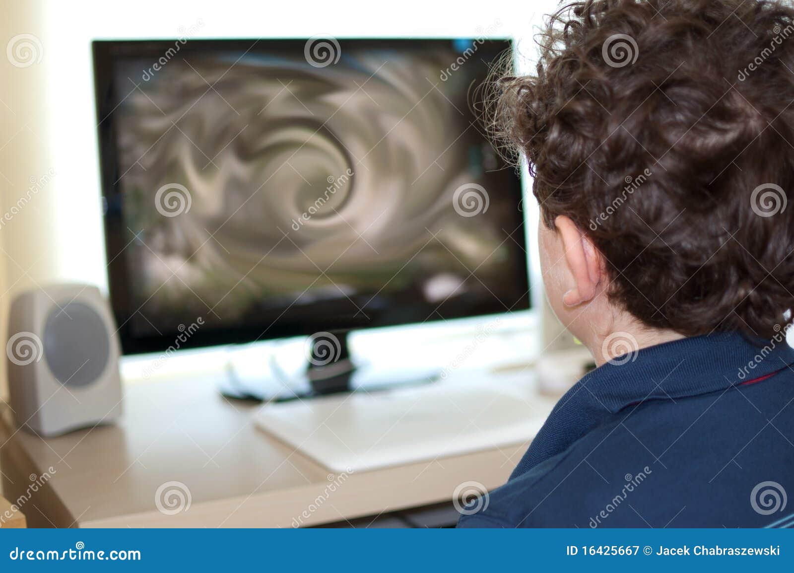 Kid using computer stock image. Image of play, caucasian - 16425667