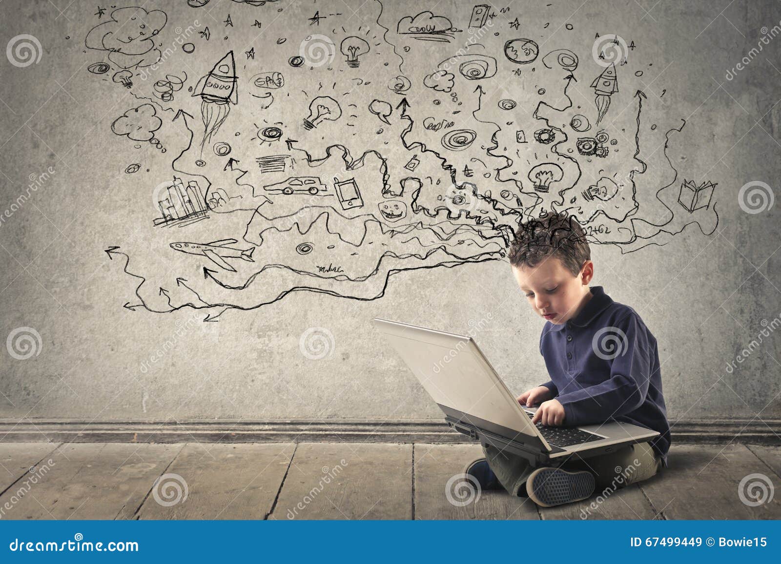 Kid using computer stock image. Image of caucasian, education - 67499449