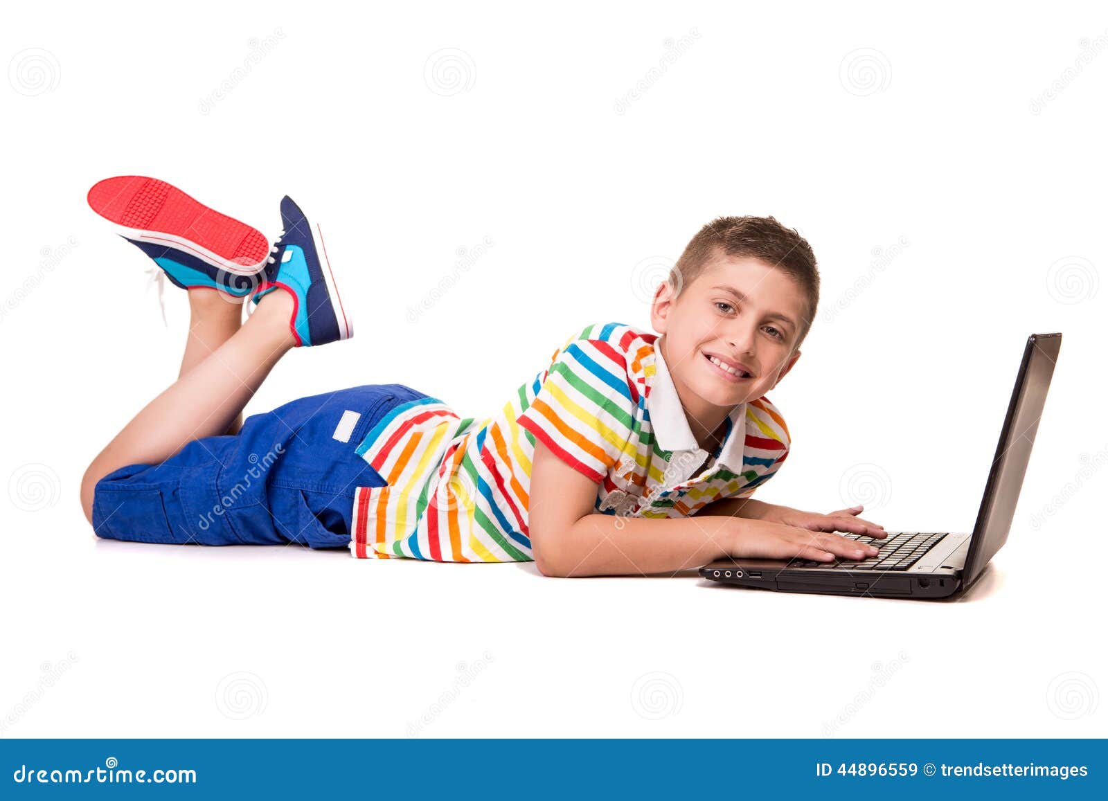 Kid using a computer stock image. Image of happy, internet - 44896559