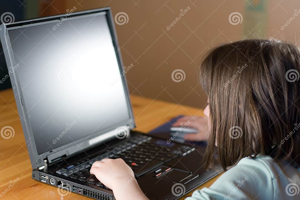 Kid using the Internet stock image. Image of computer, keyboard - 695789