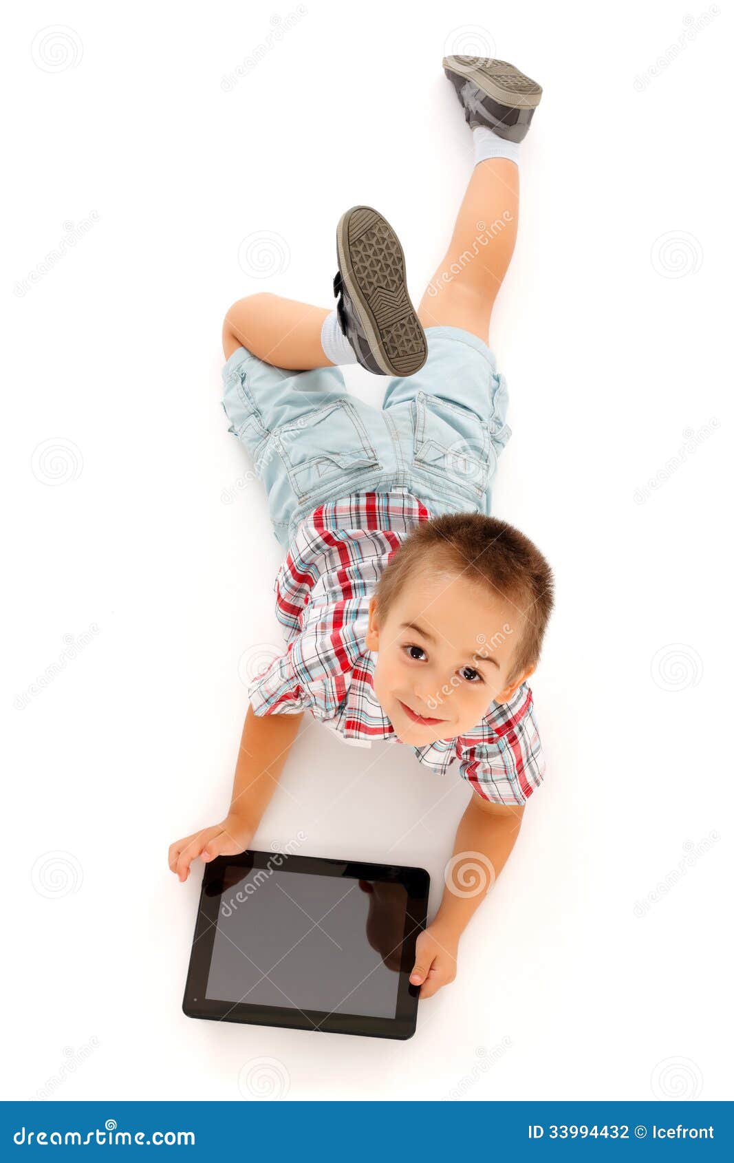 Kid using tablet PC stock photo. Image of cute, computer - 33994432
